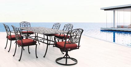 Hanamint Bella Dining Collection 84" Table Set $2600.00 - Rick's Sheds